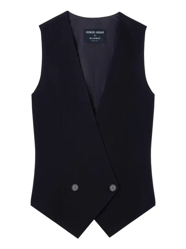 Giorgio Armani For Alanui Virgin Wool Waistcoat - Navy Blue