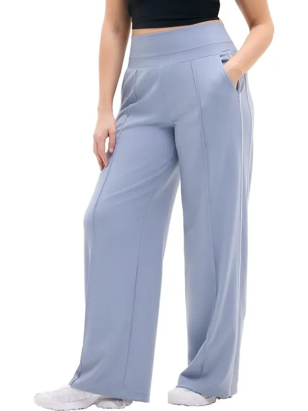Athleta High-rise Track Stripe Wide Leg Pant - Storm/bright White