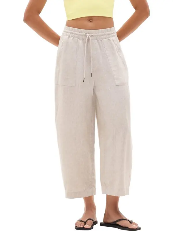 Athleta Linen Blend Barrel Crop Pant - Undyed