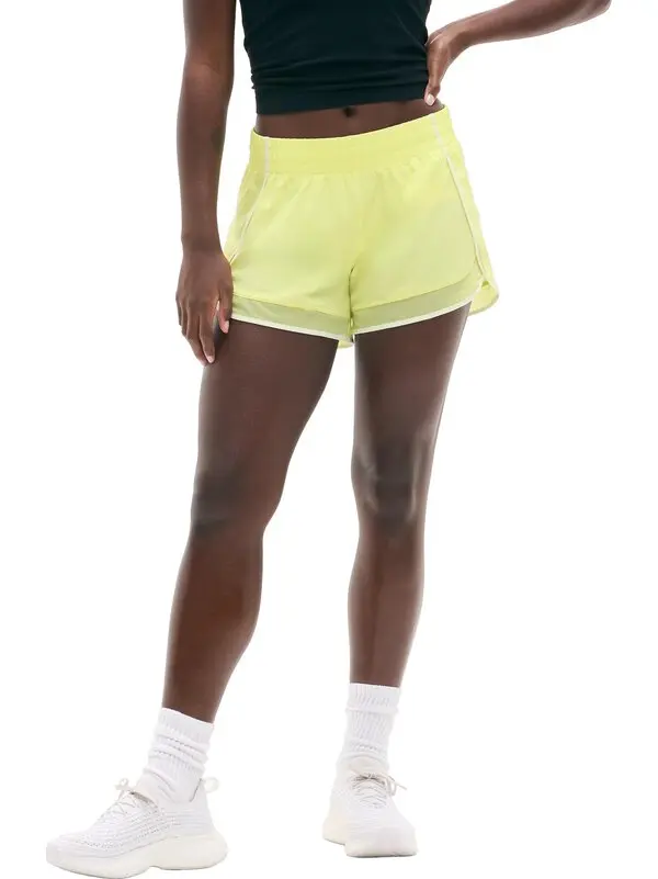 Athleta Mesh Racer Run Mid-rise 4" Short - Spark/bright White