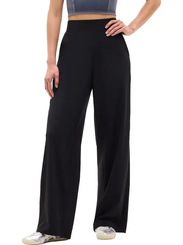 Athleta Mid-rise Wide Leg Pants - Black
