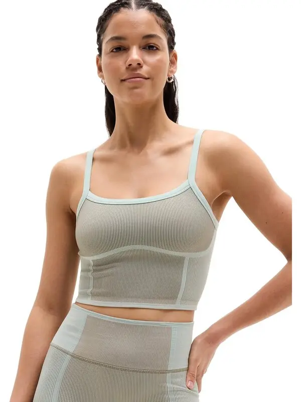 Athleta Recharge Seamless Thin Strap Tank - Willow/current Contour