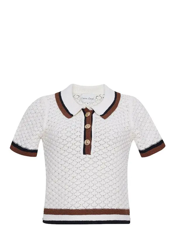 Cara Cara Ginger Polo - Crochet Awning Knit