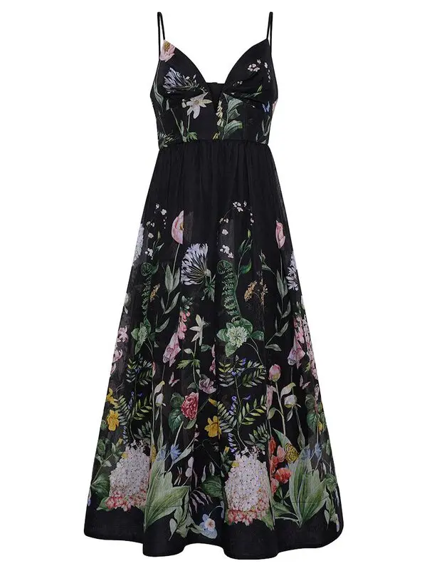 Cara Cara Pero Midi Dress - Bloomsfield Black