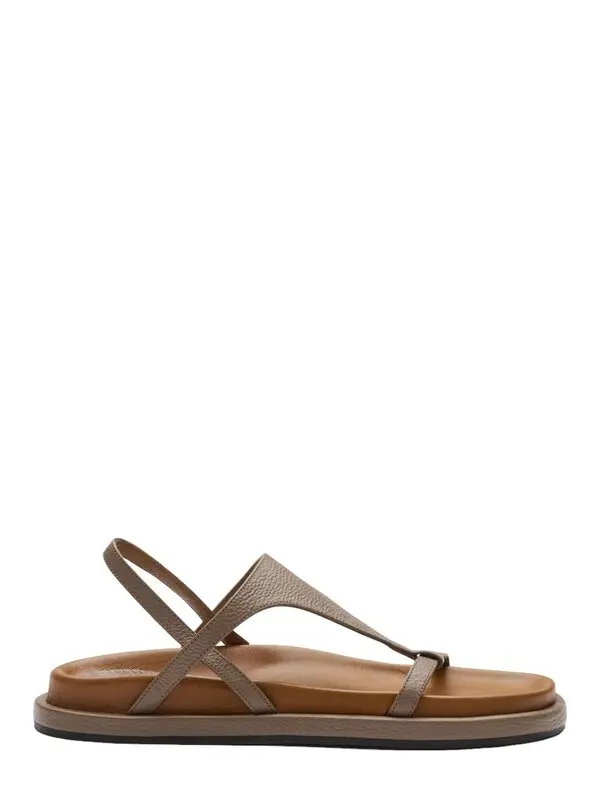 ATP ATELIER Ultimo Grained Leather Sandals - Tahini