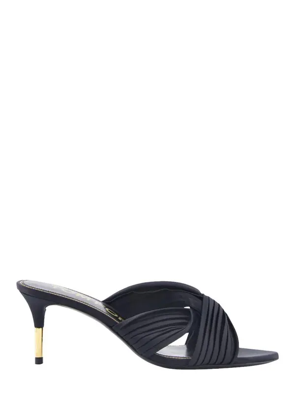 TOM FORD Pleated Satin Knot-detail Mule Sandals - Black