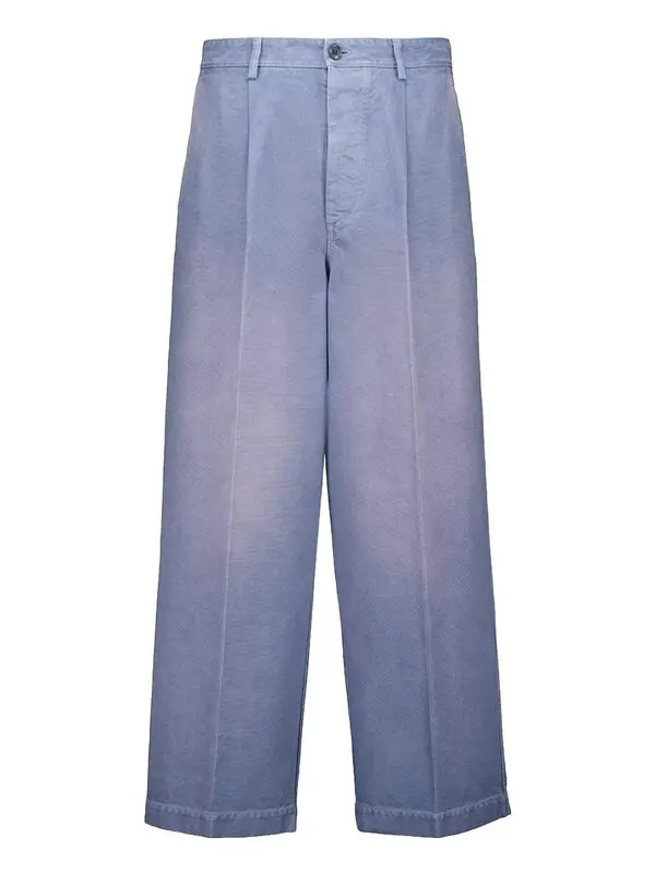 Marni Pleated Wide-leg Trousers - Blue