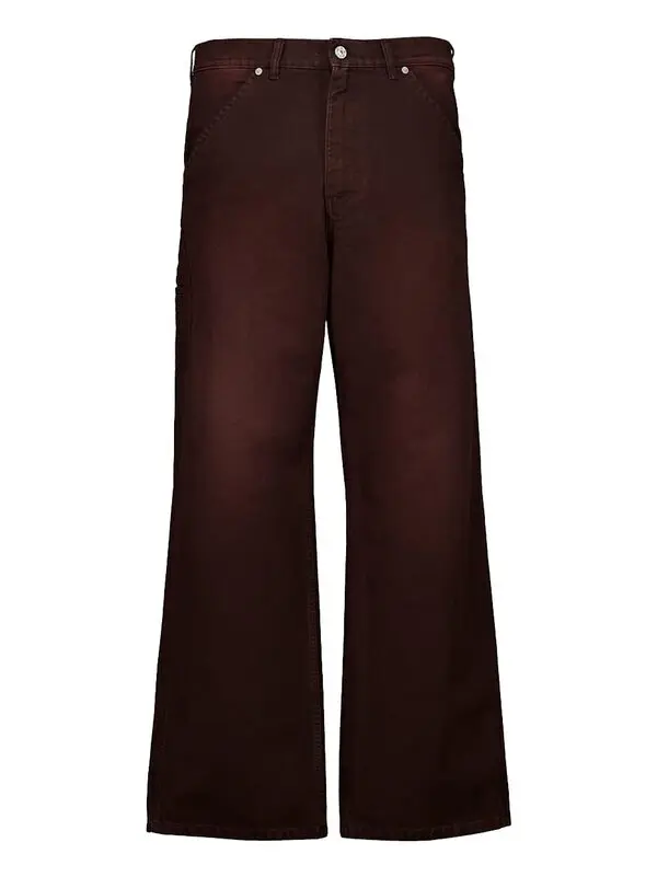 Marni Canvas Pants With Logo Flag Patch - Brown