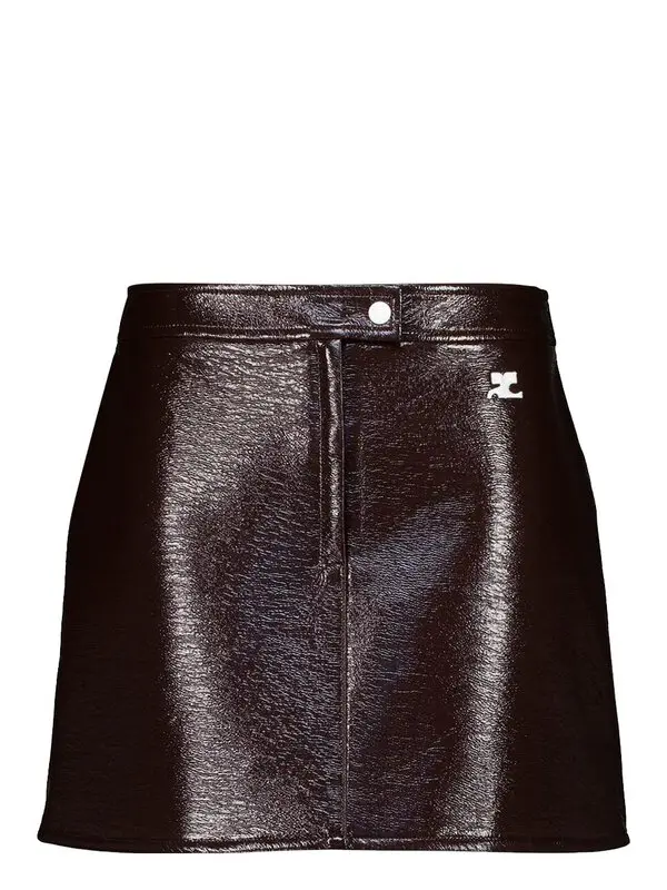 COURREGES Reedition Vinyl Mini Skirt - Brown