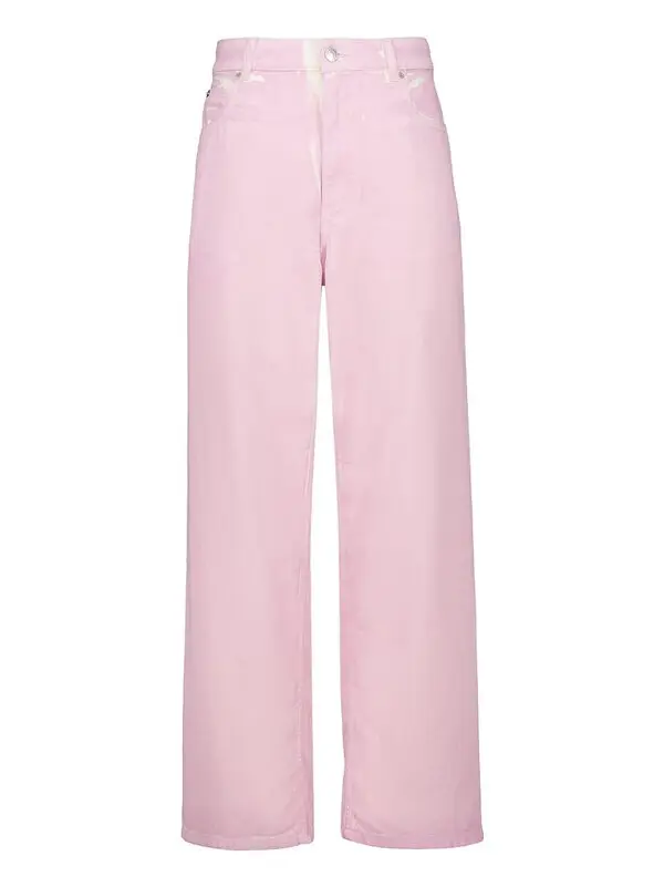 Marni Gummy Logo Patch Straight-leg Jeans - Pink