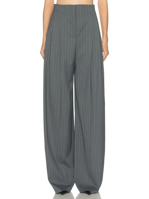 MUGLER High-waisted Pant - Grey & White