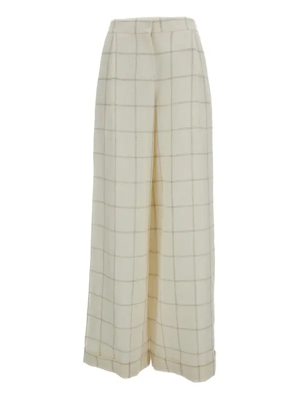Dusan Pantaloni A Quadri - Beige