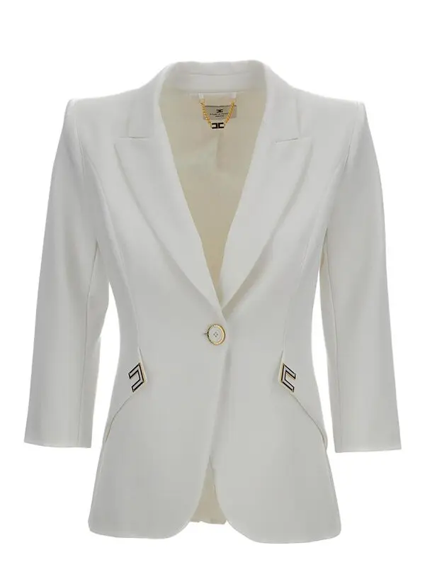 Elisabetta Franchi Jacket With Logo Details - White