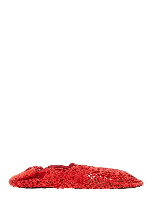 ODISSI Iris Crochet Ballerina Flats - Red