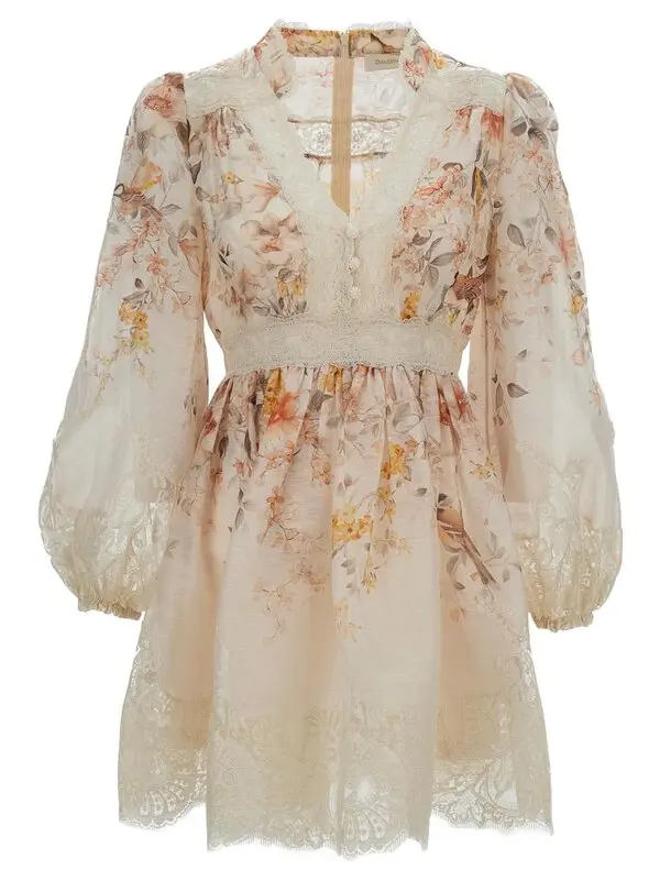 Zimmermann Luna Lace Lantern Dress - Multicolor