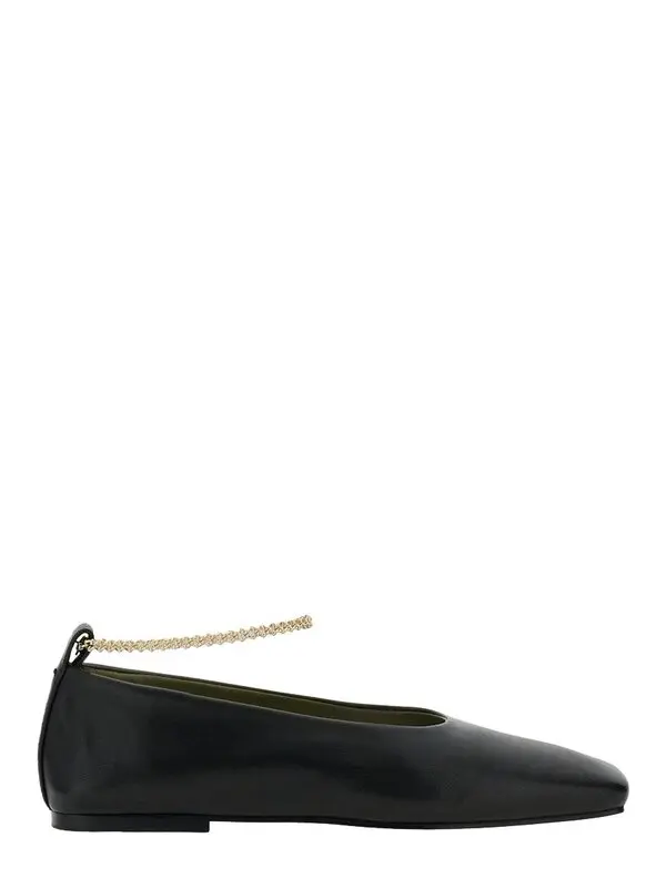 MARIA LUCA Augusta Leather Ballet Flats - Nero