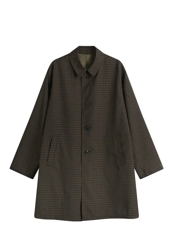 MAISON MARGIELA Check Reversible Coat - Olive/brown Check