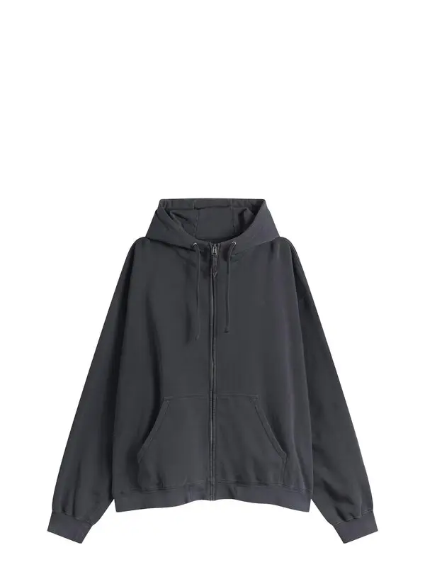 MAISON MARGIELA Numbers Oversized Zip Hoodie - Washed Black