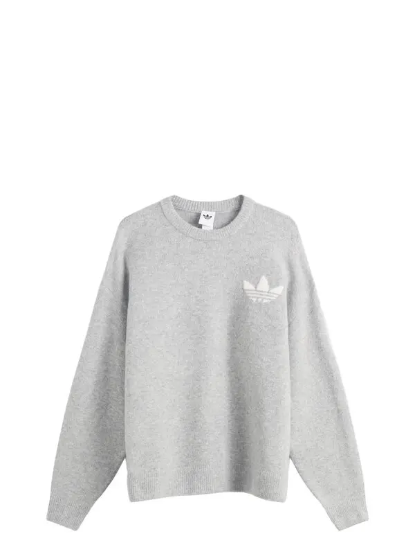 Adidas Knitted Sweatshirt - Medium Grey Heather