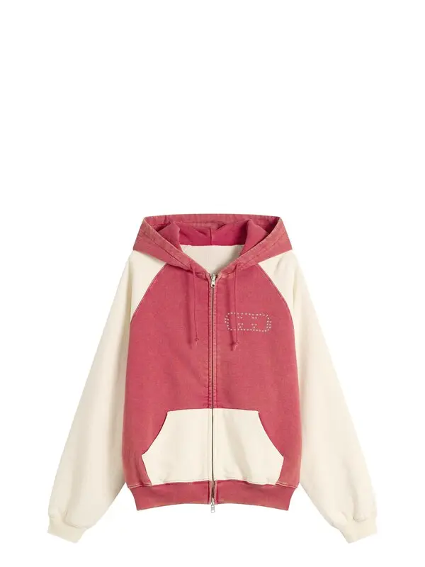 TTT MSW Fade Damage Zip Up Hoodie - Red