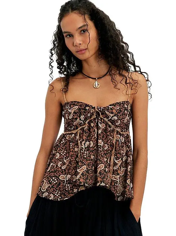 Free People Malia Babydoll Tank - Black Combo