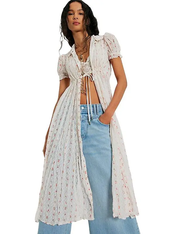 Free People Western Skies Midi Dress - Tea Combo