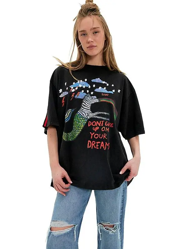 SABBI The Zebra Dream Oversized Tee - Black