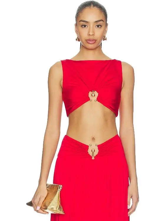 LOVERS AND FRIENDS Lotte Cropped Top - Red