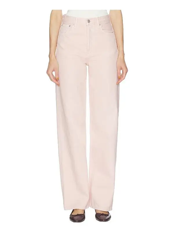AGOLDE Ren High Rise Wide Leg Jeans - Blush