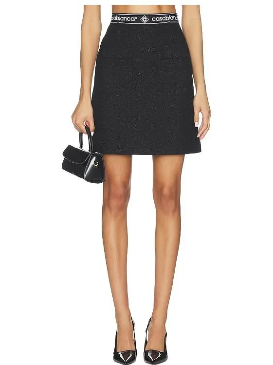 Casablanca Tweed Skirt - Black
