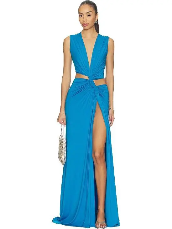 SID NEIGUM Triple Loop Knit Dress - Blue