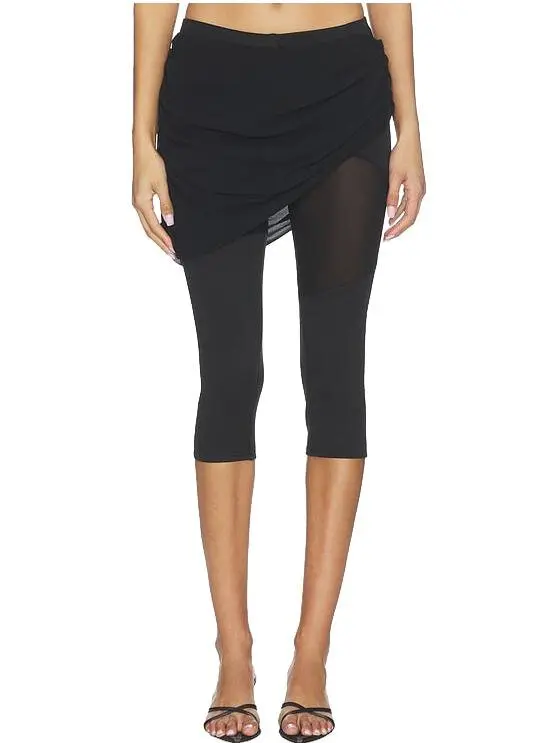 PALMATIC STUDIO Takil Capri Pant With Draped Skirt - Black