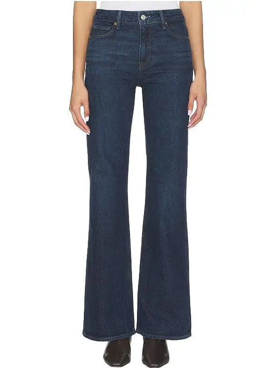 Paige Sofia Seamed Flare Jeans - Blue