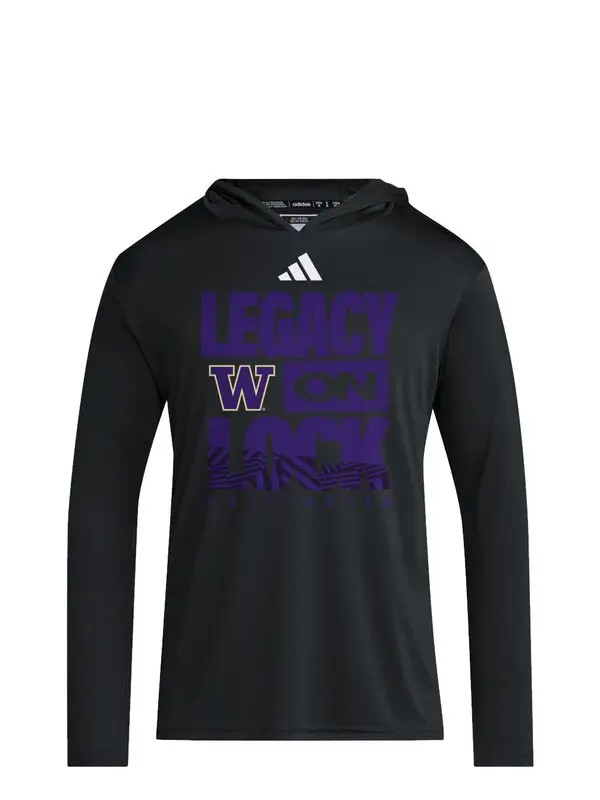 Adidas Washington Huskies 2026 Legacy On Lock March Madness D4t Long Sleeve Hoodie - Ncaa-wtn-6w7 / Black / White