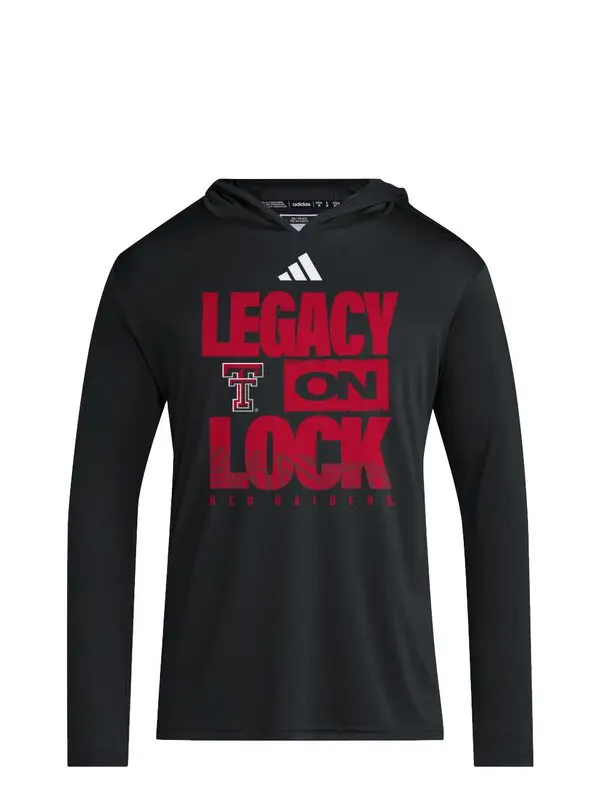 Adidas Texas Tech Red Raiders 2026 Legacy On Lock March Madness D4t Long Sleeve Hoodie Ncaa-txt-7tb - Ncaa-txt-7tb / Black / White
