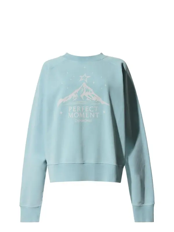 Perfect Moment Vintage Logo Cotton Sweatshirt - Cloud-blue