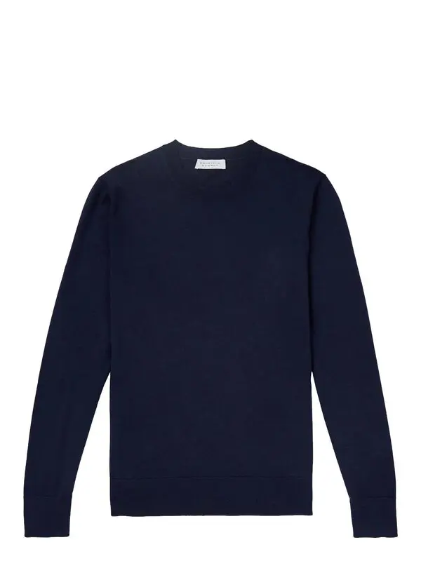 Gabriela Hearst Falco Wool Crewneck Sweater - Blue