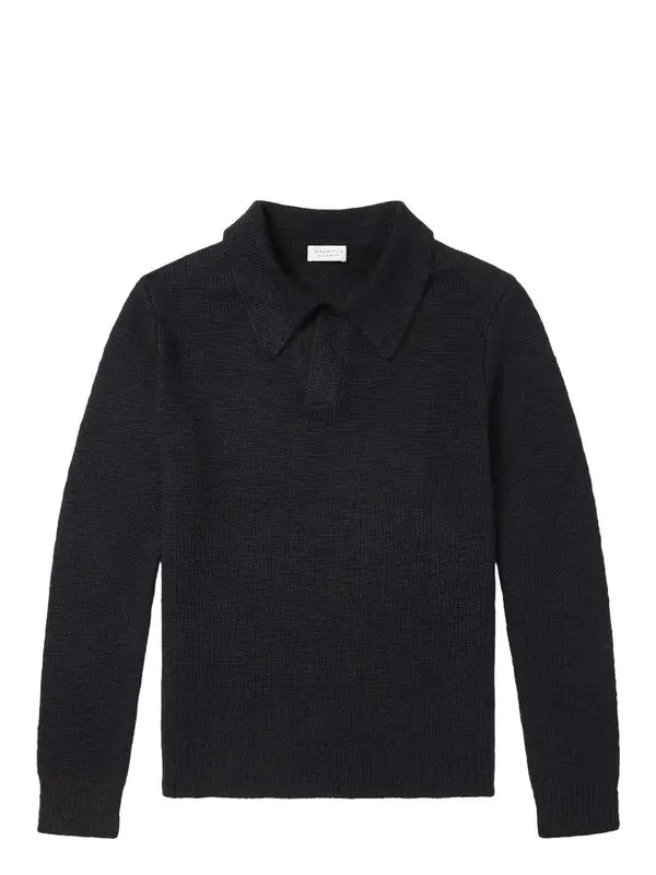 Gabriela Hearst Aled Cashmere Polo Shirt - Black