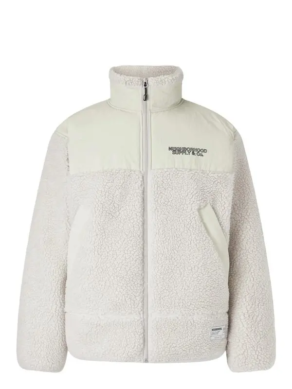 NEIGHBORHOOD Logo-embroidered Fleece Jacket - Neutrals