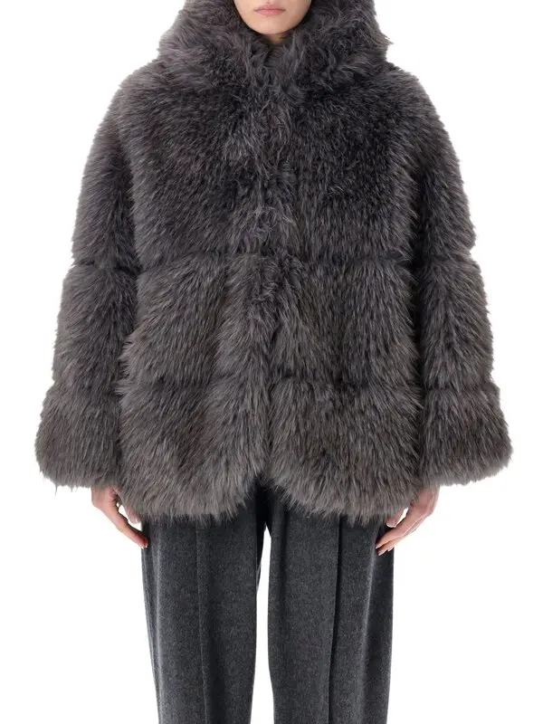 SWORD 6644 Faux Fur Coat - Grisaille