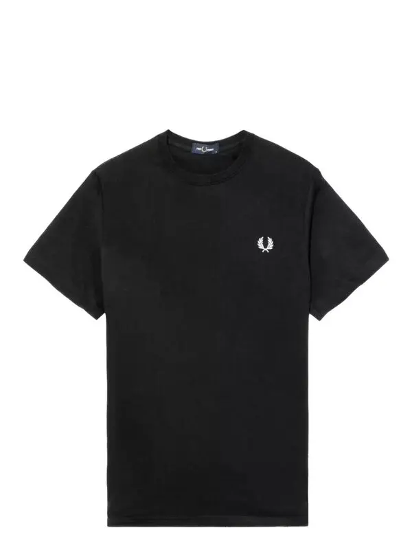 Fred Perry Logo-embroidered T-shirt - Black