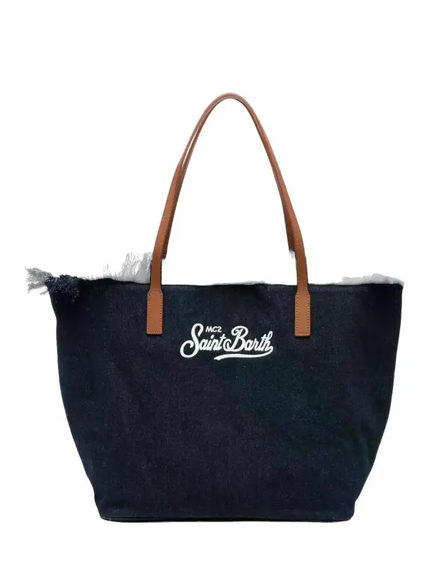 MC2 SAINT BARTH Logo-embroidered Tote Bag - Blue