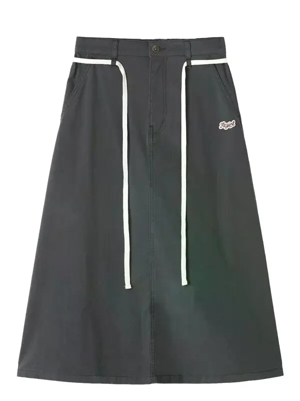 FINGERCROXX Logo-embroidered Skirt - Grey