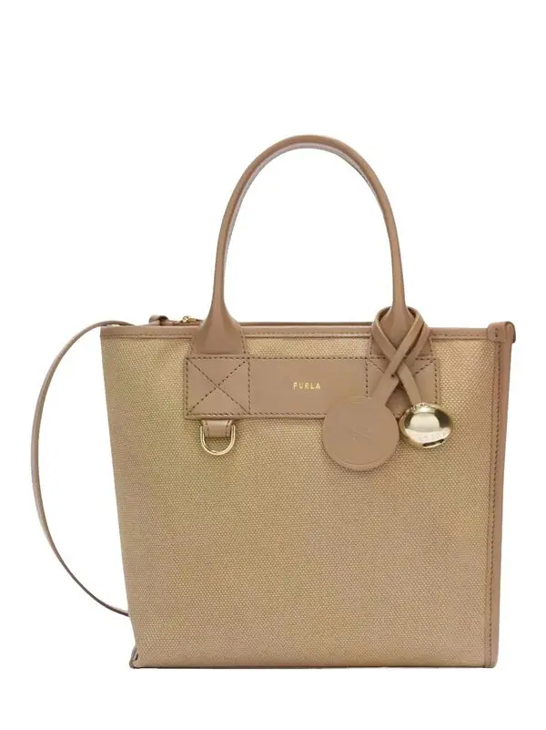 Furla Tote Bag With Logo Charm - Brown