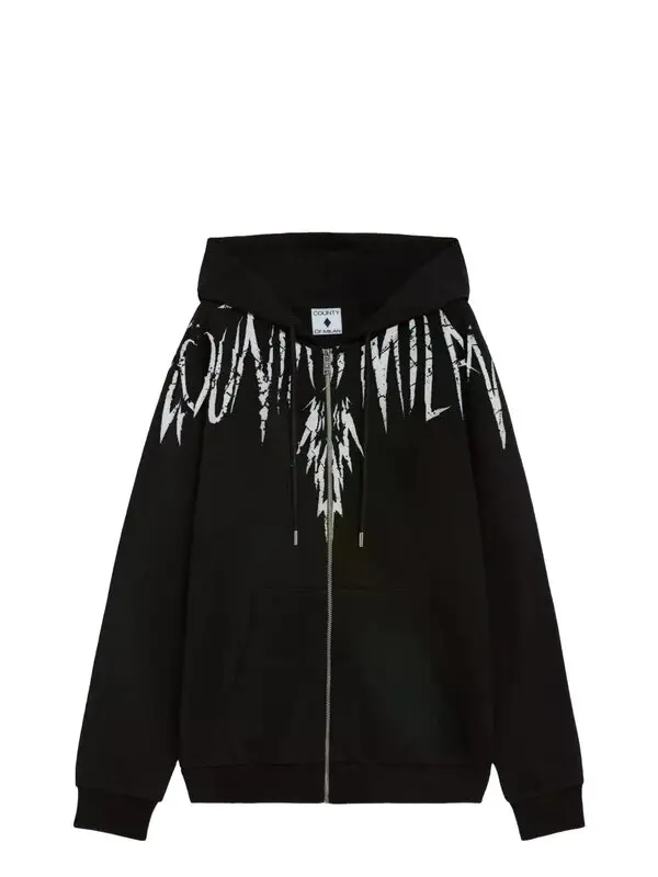 COUNTY OF MILAN Graphic-print Hoodie - Black
