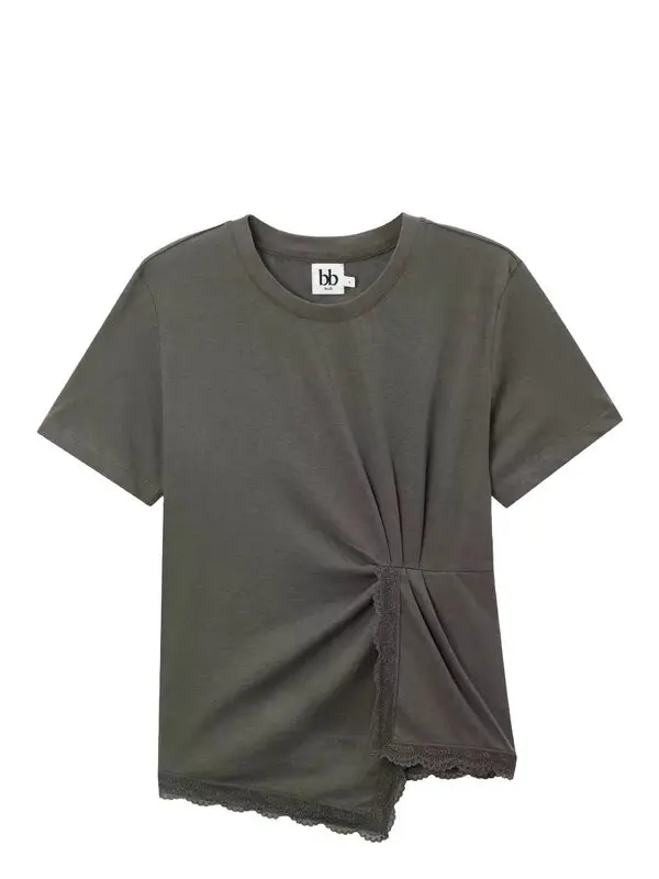 B+AB Lace-detail T-shirt - Grey