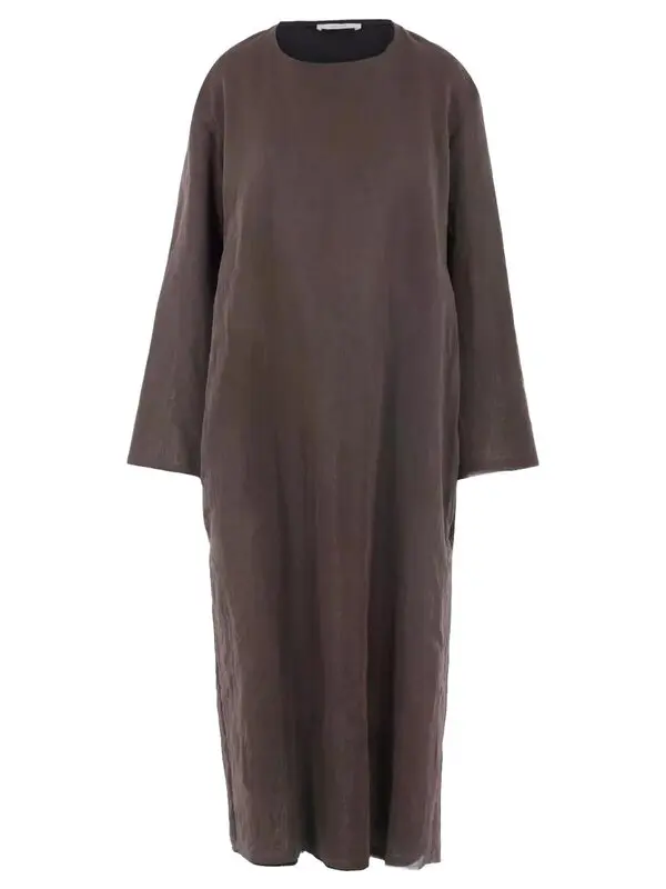 THE ROW Catia Long-sleeve Cotton Maxi Dress - Brown