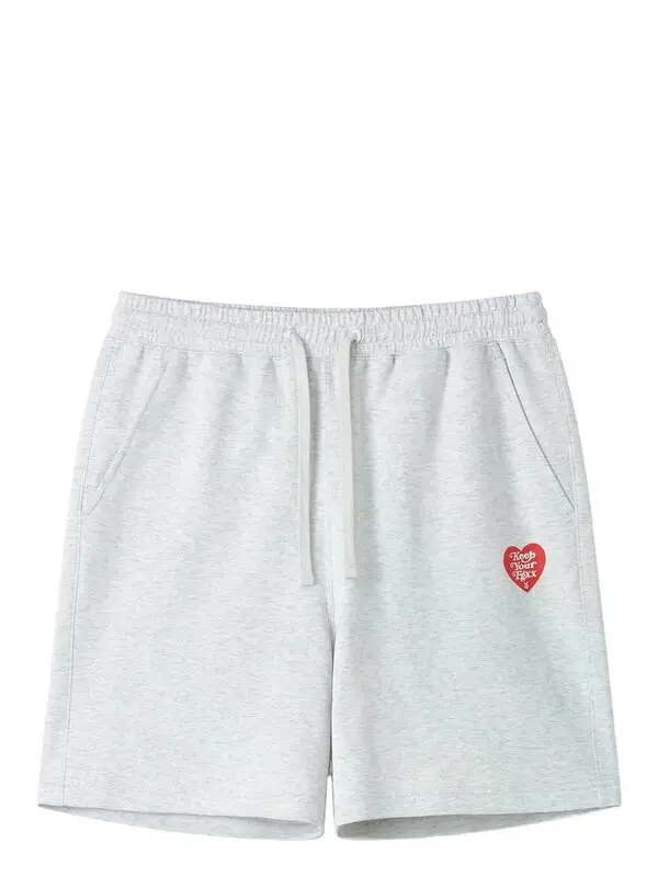 FINGERCROXX Heart-motif Track Shorts - Grey