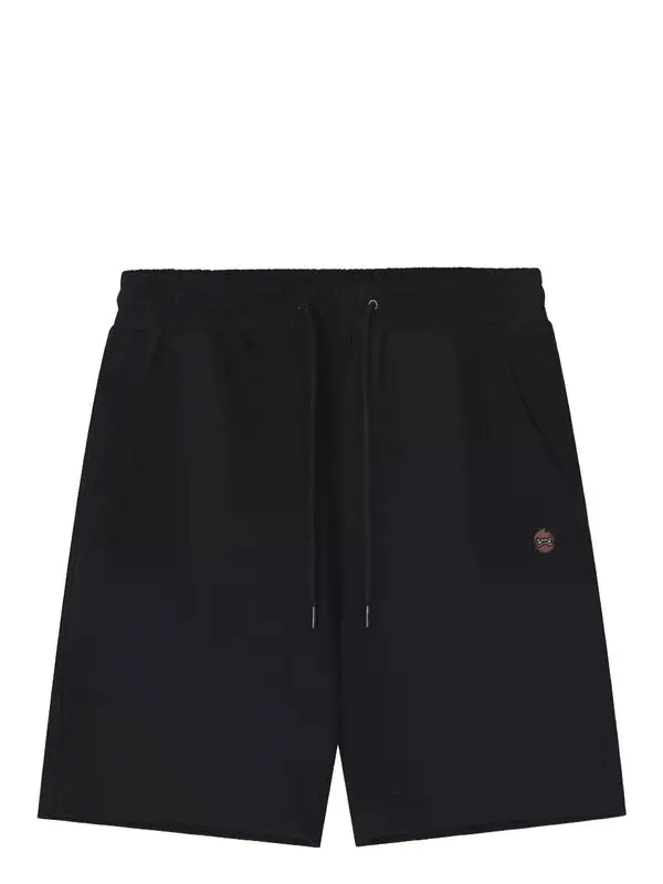 FINGERCROXX Logo Patch Drawstring Shorts - Black