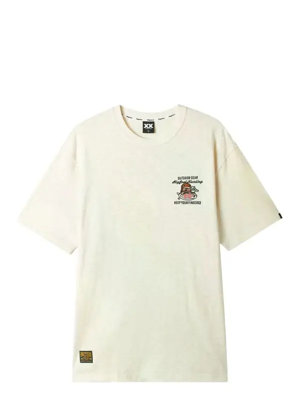 FINGERCROXX Embroidery T-shirt - Neutrals
